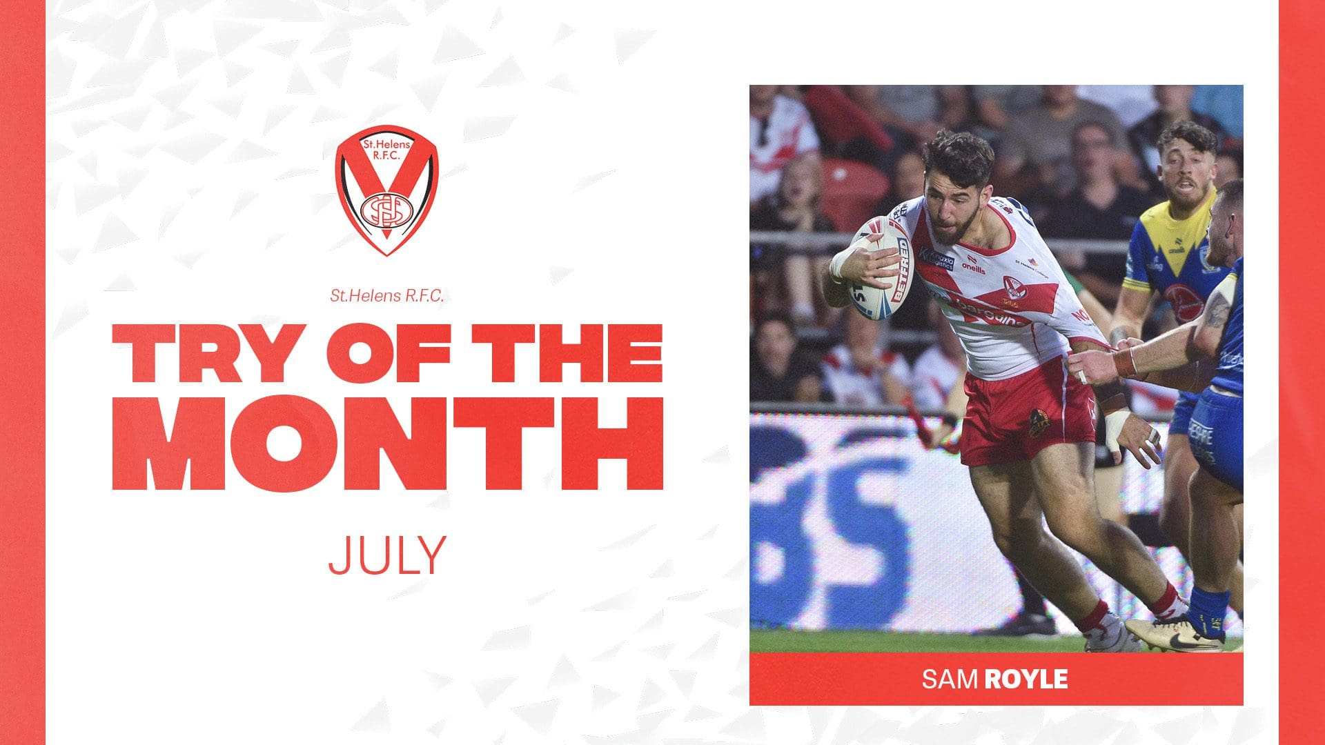 Sam Royle wins July Try of the Month award - Saints TV