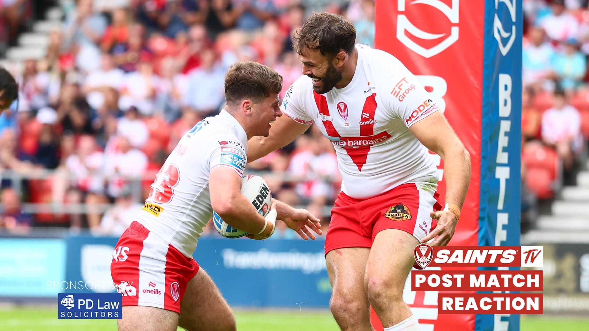 Jake Burns on scoring twice against Salford - Saints TV